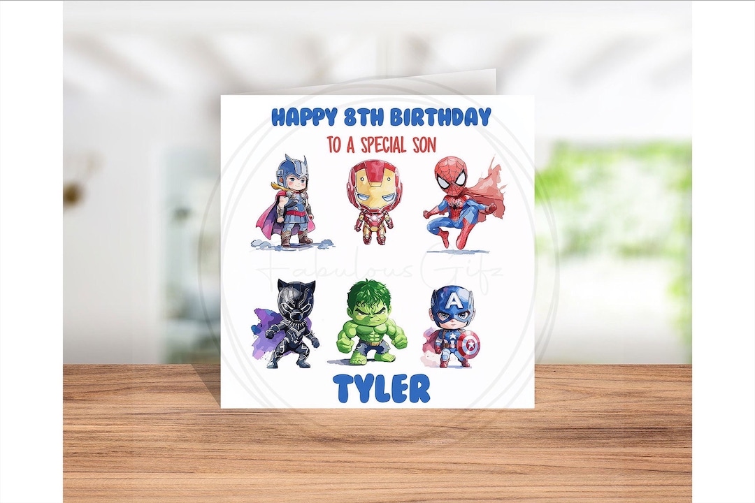 Personalised Birthday Card, Superhero, Birthday Card, Age Birthday Card ...