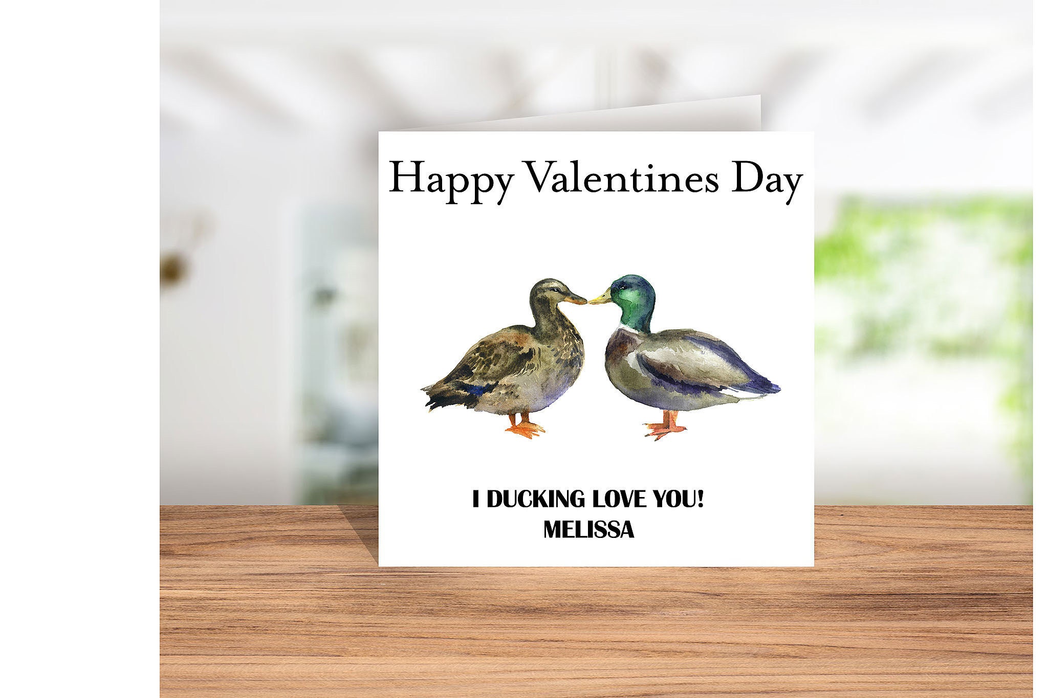 Duck Valentine's Day Card, Funny Anniversary Card, Personalized Name ...
