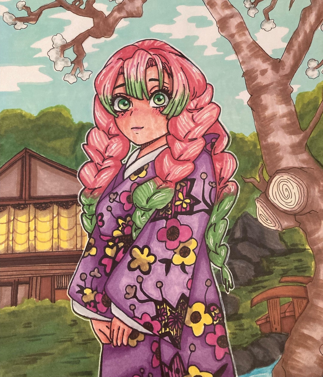 Mitsuri Kanroji Traditional Art Print - Etsy