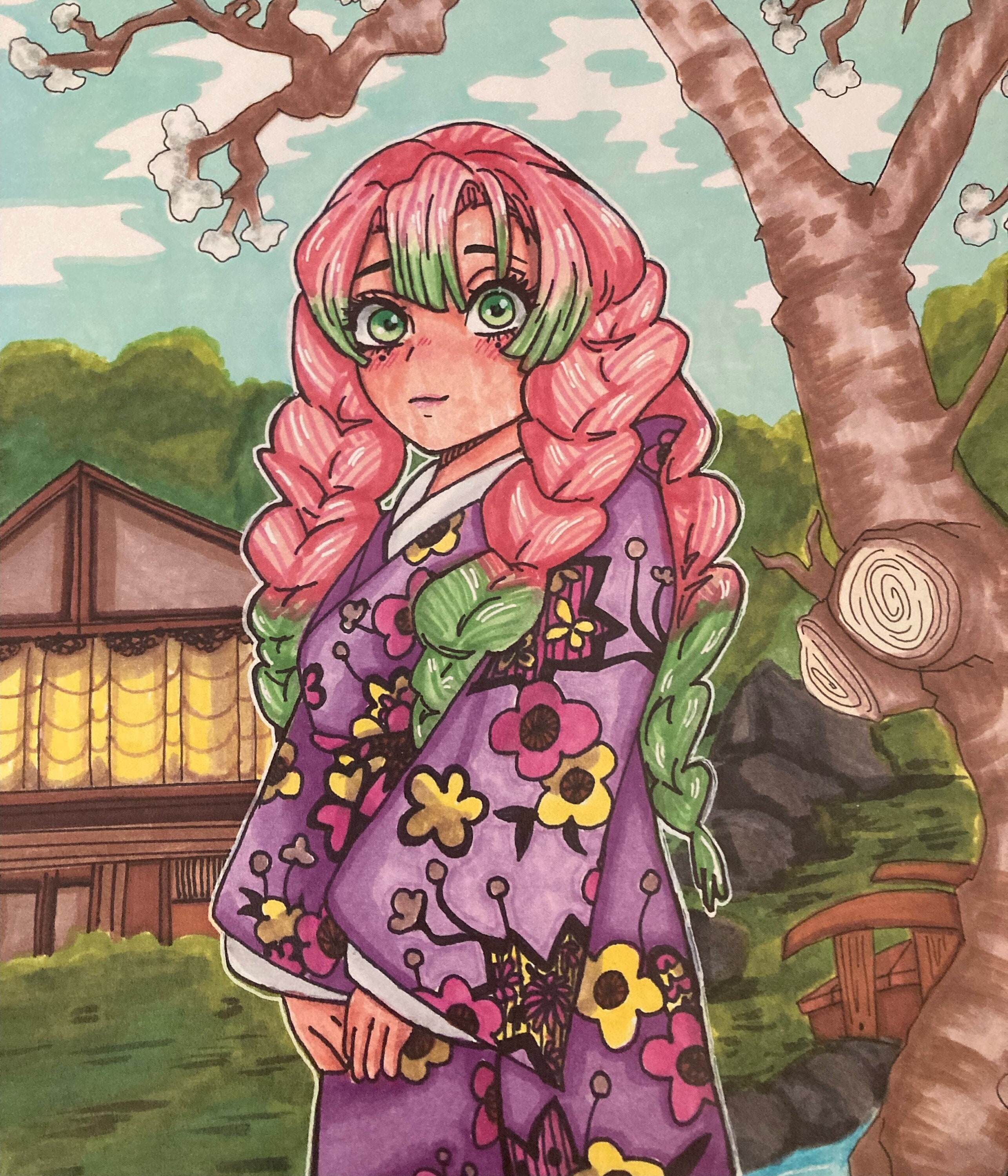 Mitsuri Kanroji Traditional Art Print - Etsy