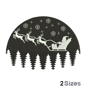 Flying Santa - Machine Embroidery Design - 2 Sizes, Christmas Reindeer ...