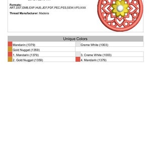 FSL Daisy Mandala Machine Embroidery Design - 3 Sizes, Freestanding ...
