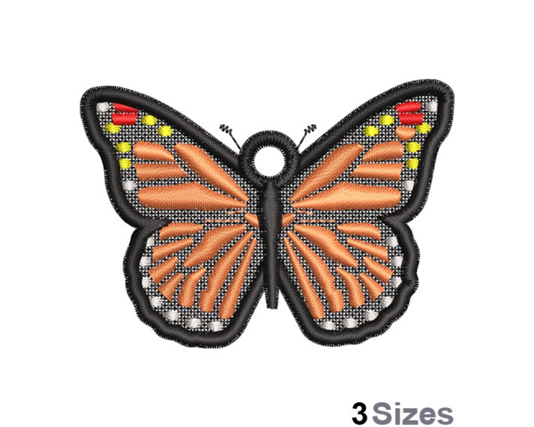 FSL Monarch Butterfly Machine Embroidery Design - 3 Sizes, Freestanding ...