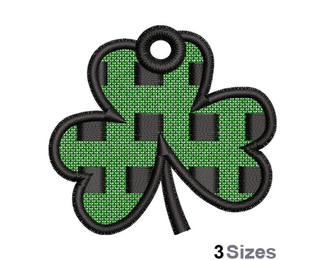 FSL Shamrock Machine Embroidery Design - 3 Sizes, Freestanding Lace Earring Embroidery Pattern ...