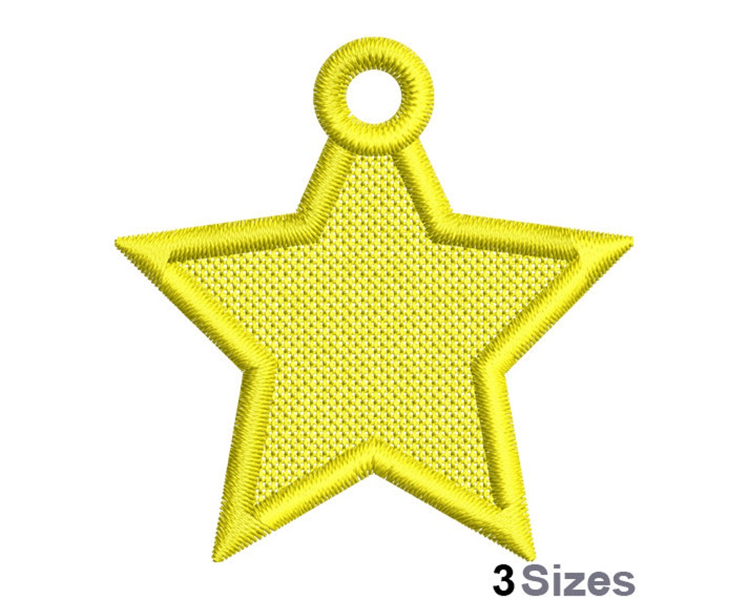 FSL 5 Point Star Machine Embroidery Design - 3 Sizes, Freestanding Lace ...