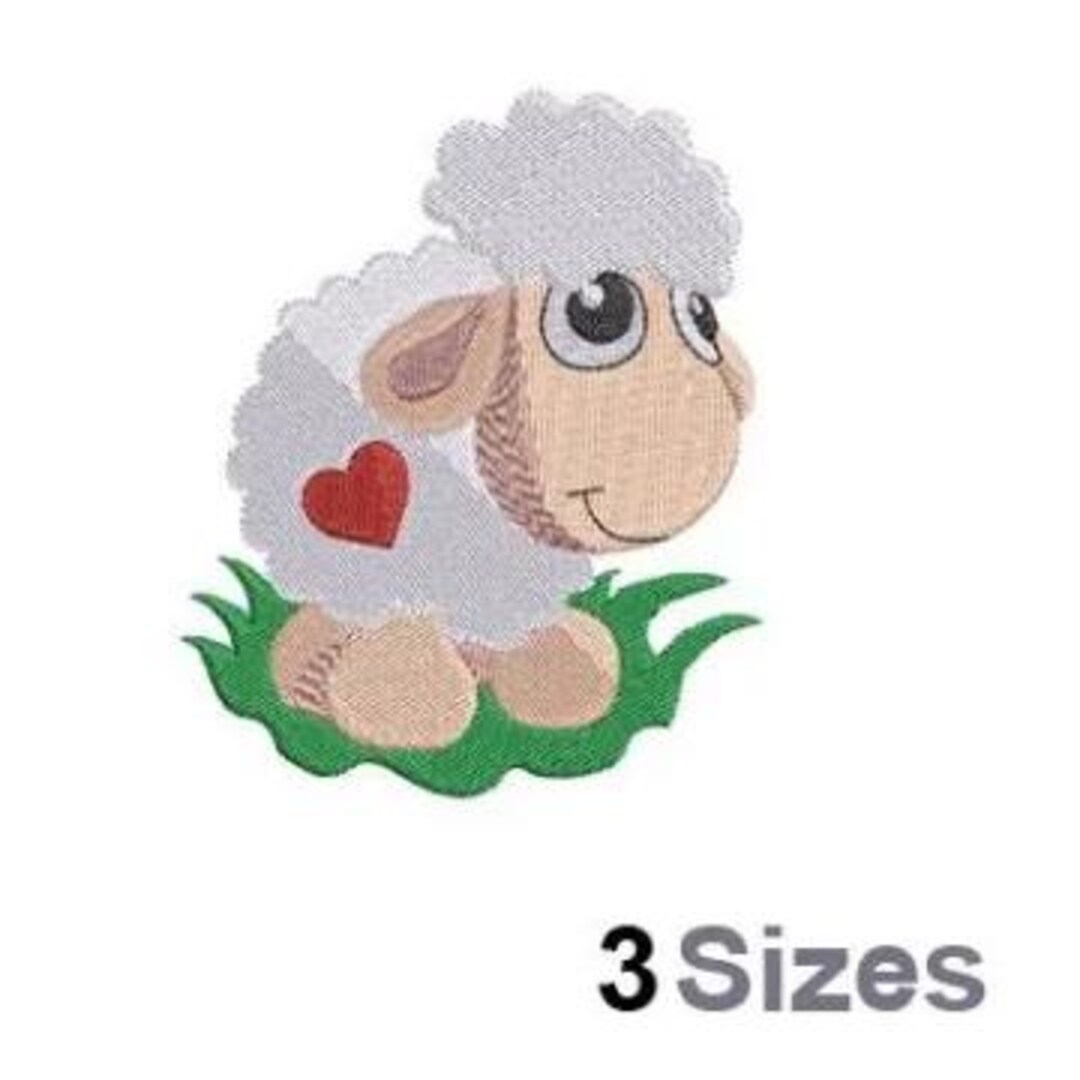 Lovely Baby Lamb - Machine Embroidery Design - 3 Sizes, Lamb Embroidery ...
