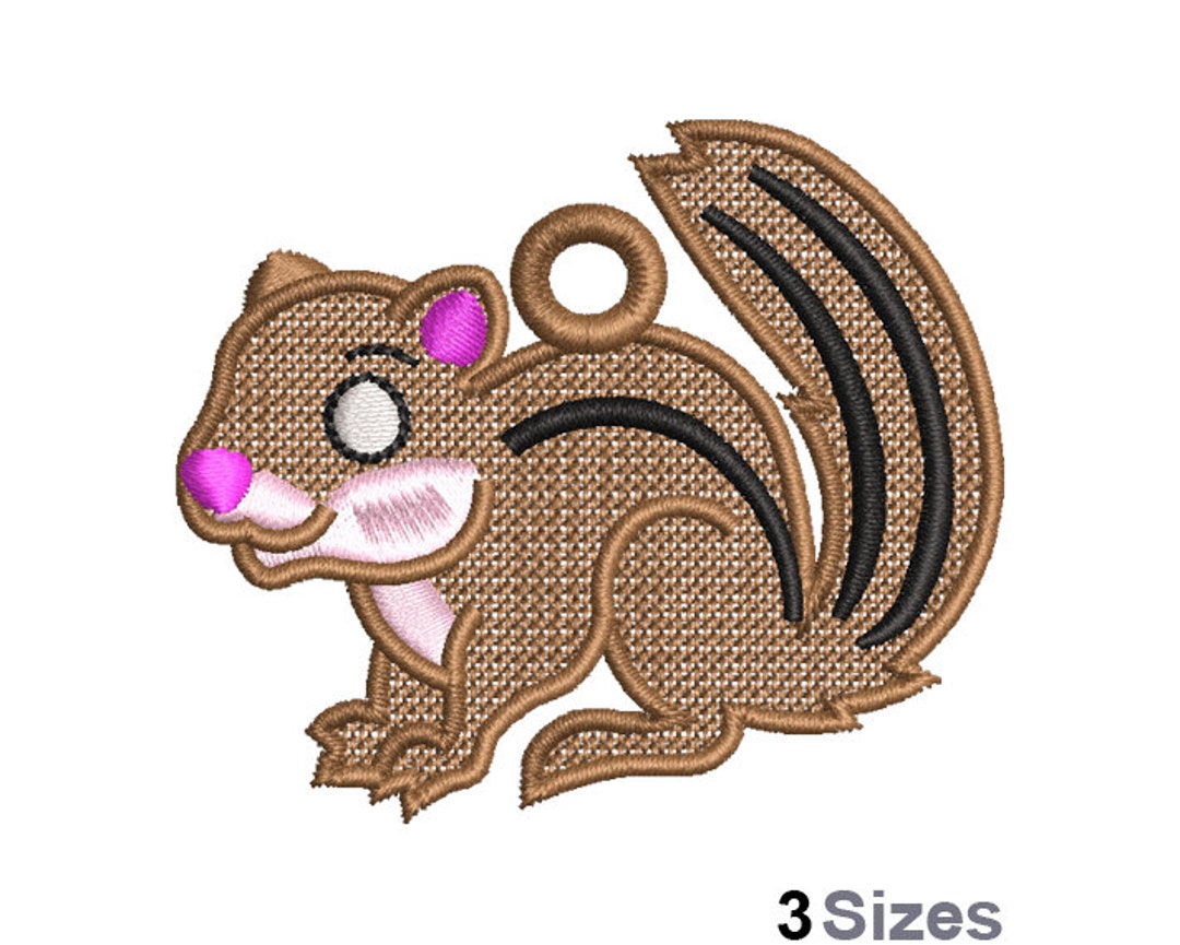 FSL Chipmunk Machine Embroidery Design 3 Sizes, Freestanding Lace ...