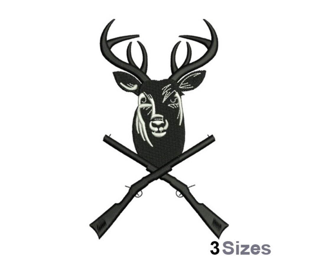 Hunting - Machine Embroidery Design - 3 Sizes, Crossed Hunting Shotguns ...