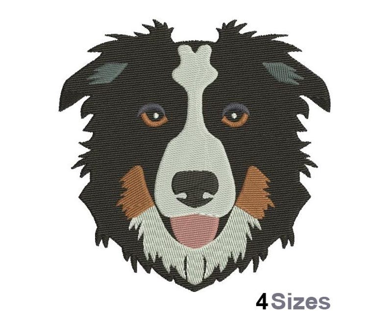 Border Collie Head - Machine Embroidery Design - 4 Sizes, Realistic ...