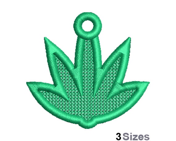 FSL Marijuana Leaves Machine Embroidery Design 3 Sizes | Etsy