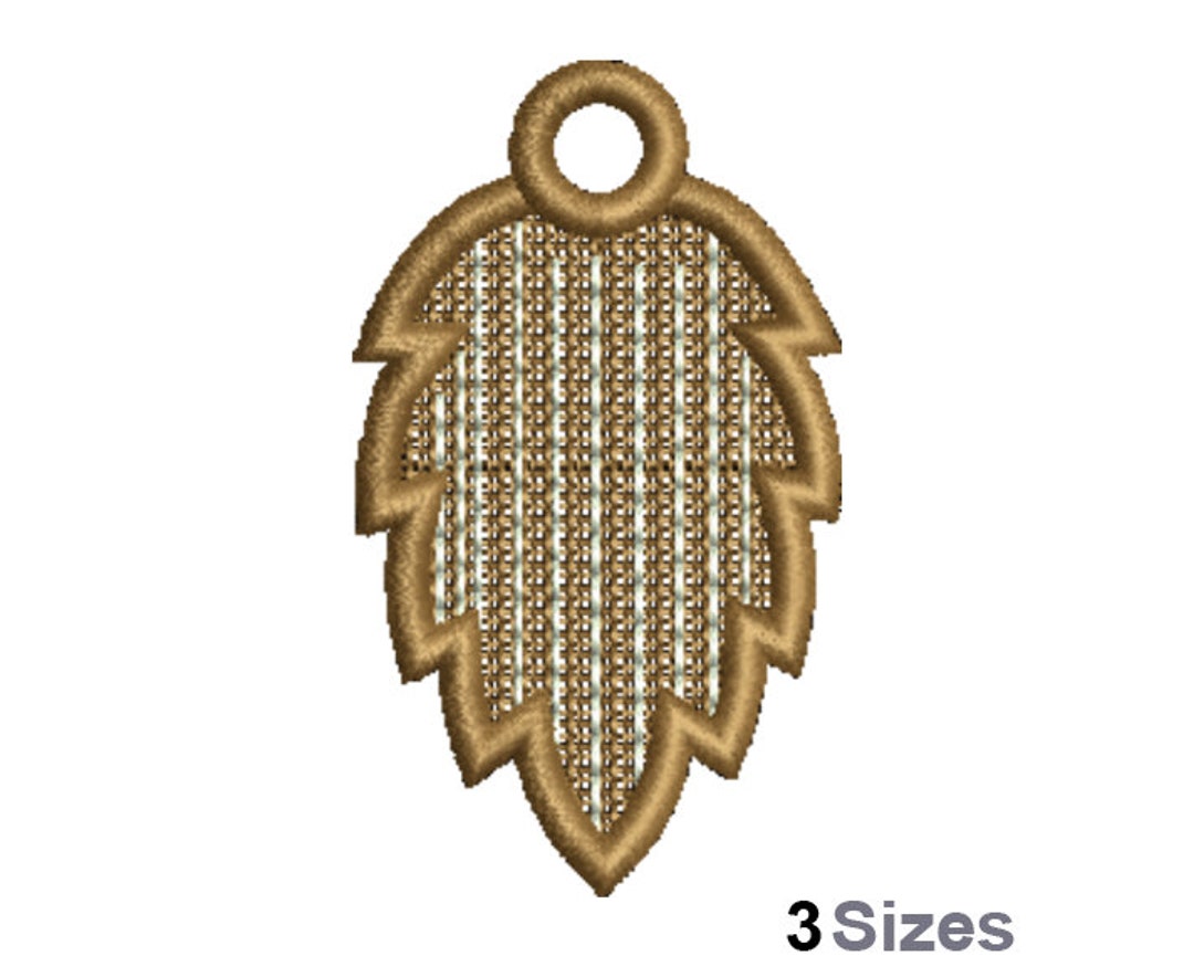 FSL Leaf Machine Embroidery Design - 3 Sizes, Freestanding Lace Earring ...