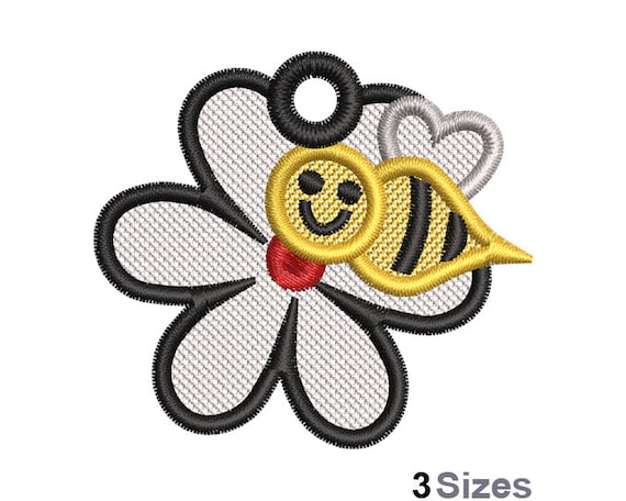 FSL Daisy & Bee Machine Embroidery Design 3 Sizes - Etsy