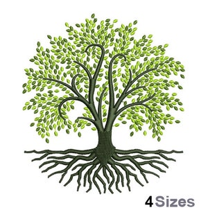 Tree - Machine Embroidery Design - 4 Sizes, Green Tree Leaves ...