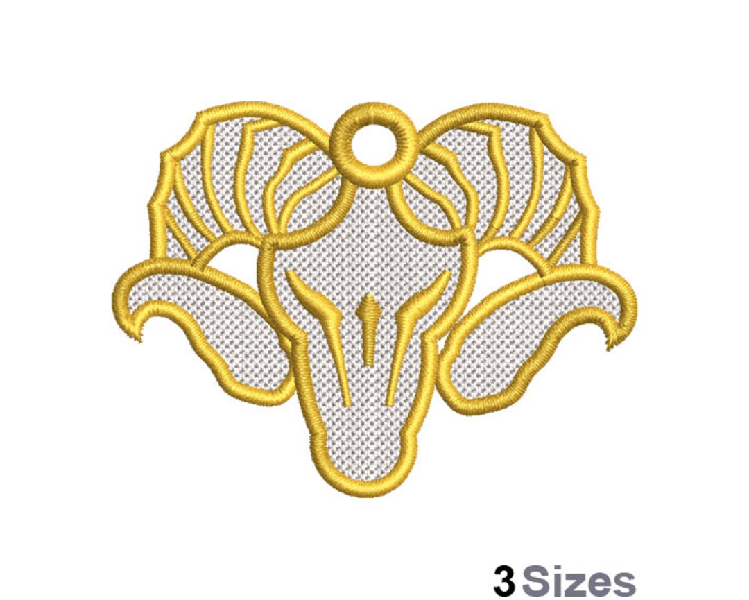 FSL Ram Head - Machine Embroidery Design - 3 Sizes, Freestanding Lace ...