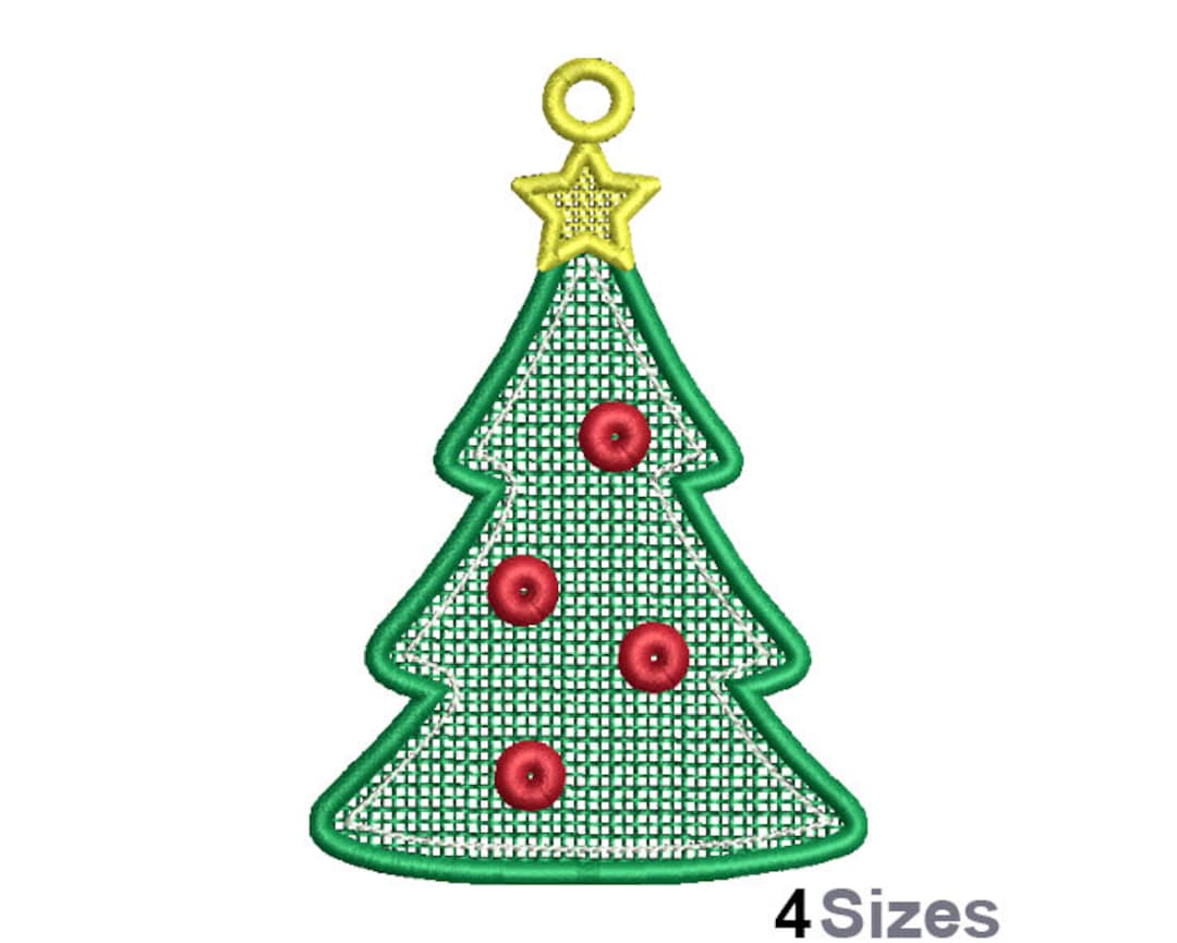 FSL Christmas Tree - Machine Embroidery Design - 3 Sizes, Freestanding ...