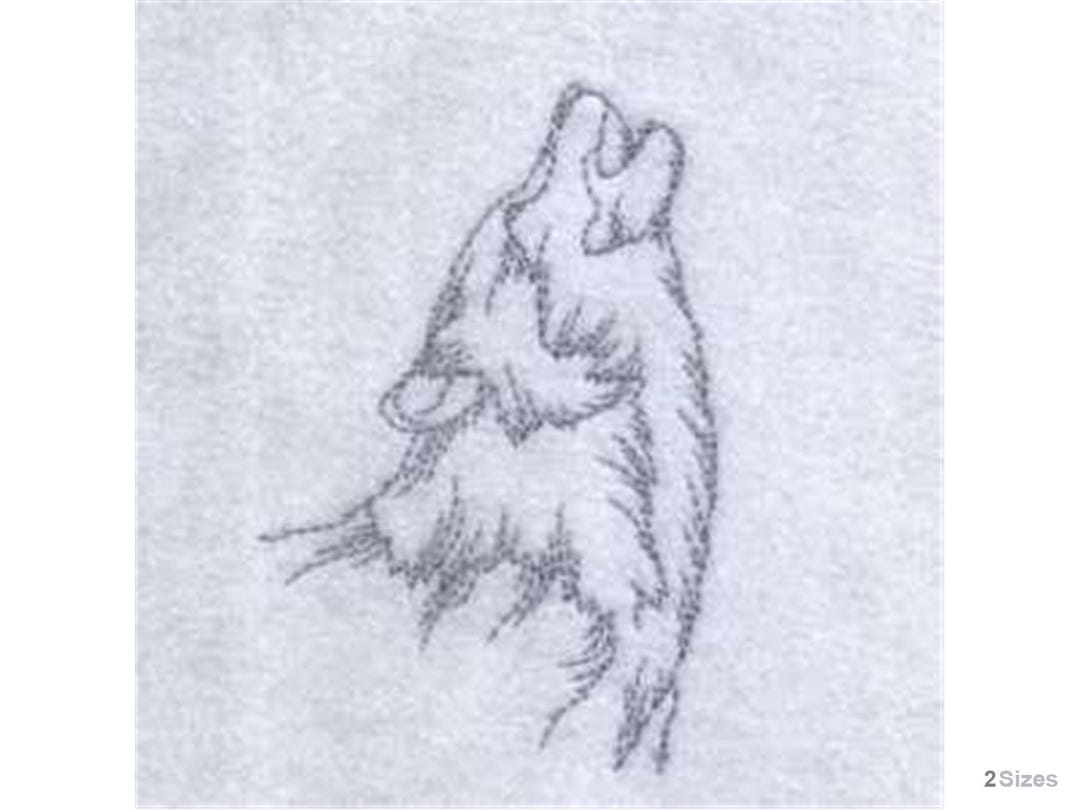 Wolf Howling Line Art Machine Embroidery Design - Wolf Head Outline ...