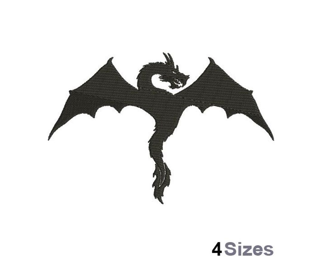 Flying Dragon - Machine Embroidery Design - 4 Sizes, Dragon Silhouette ...