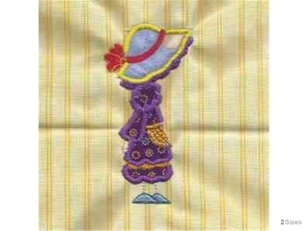 Vintage Lady Machine Embroidery Design - Elegant Stick Figure Girl ...