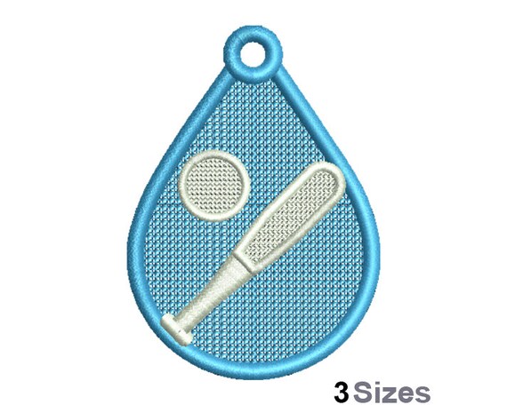 FSL Baseball & Bat Machine Embroidery Design 3 Sizes | Etsy