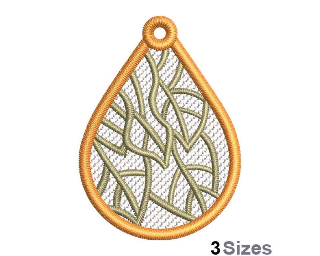 FSL Leaves Machine Embroidery Design 3 Sizes, Freestanding Lace Earring ...