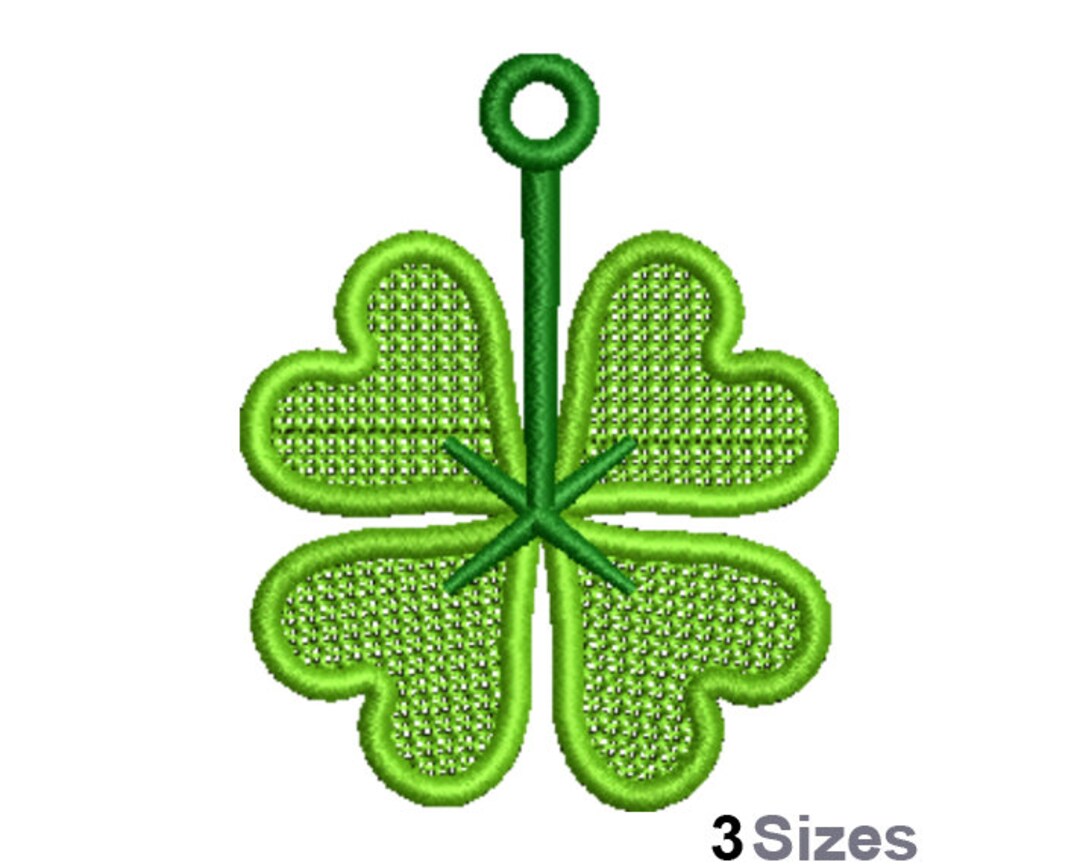 FSL Shamrock Machine Embroidery Design 3 Sizes, Freestanding Lace Earring Embroidery Pattern ...