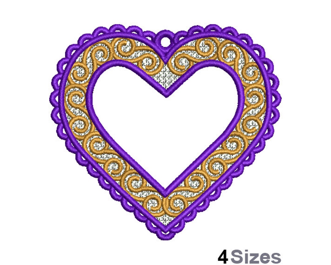 FSL Decorative Heart - Machine Embroidery Design - 3 Sizes ...