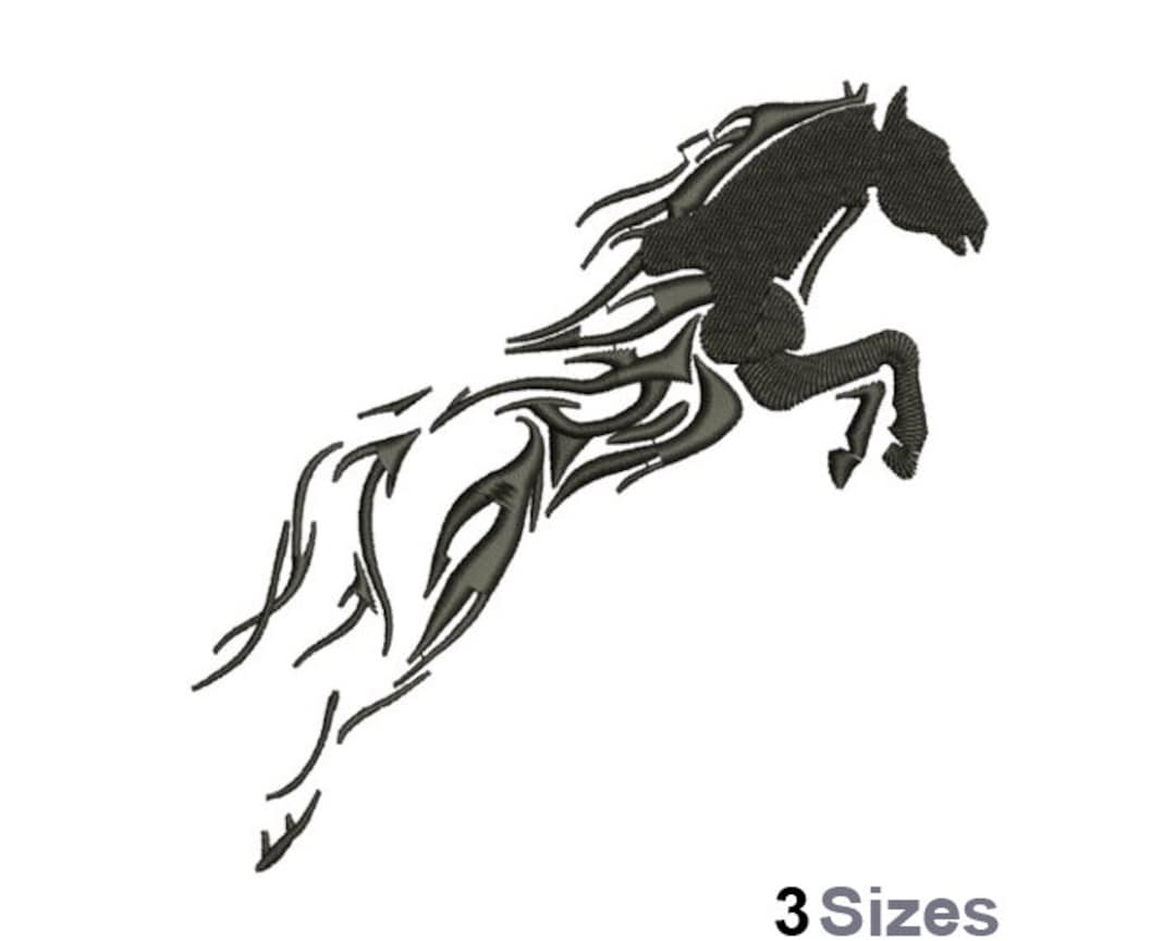 Mustang Horse - Machine Embroidery Design - 3 Sizes, Jumping Horse ...