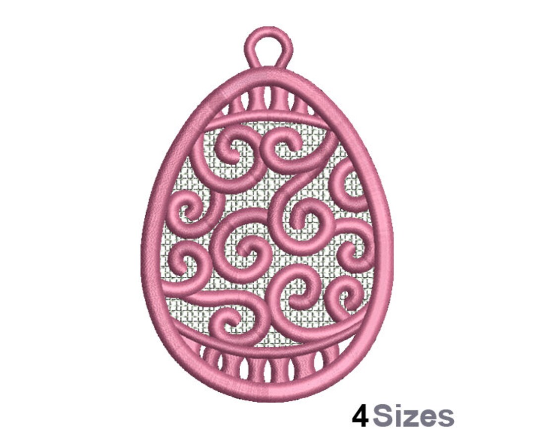FSL Easter Egg Oval - Machine Embroidery Design - 4 Sizes, Freestanding ...