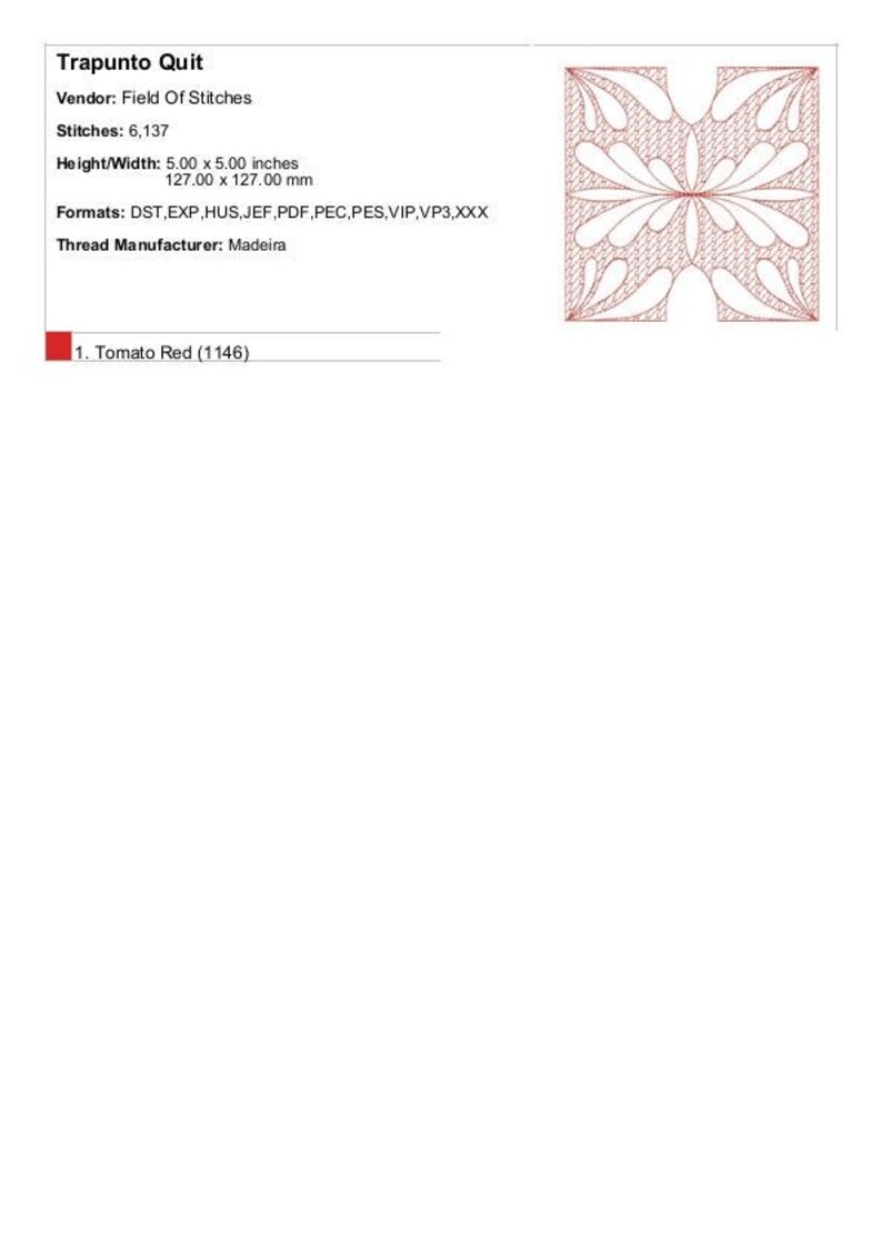 Colcha Trapunto - Desenho de Bordado à Máquina - 2 Tamanhos, Padrão de ...