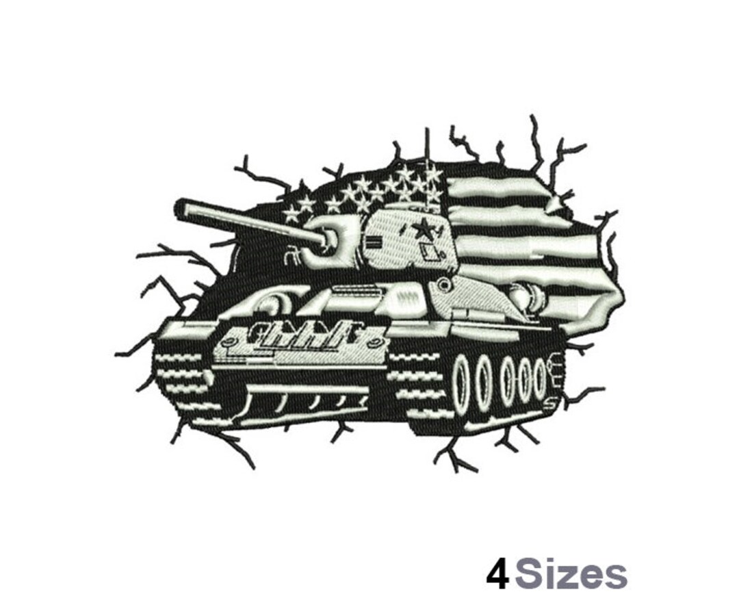 USA Tank - Machine Embroidery Design - 4 Sizes, American Flag Tank ...