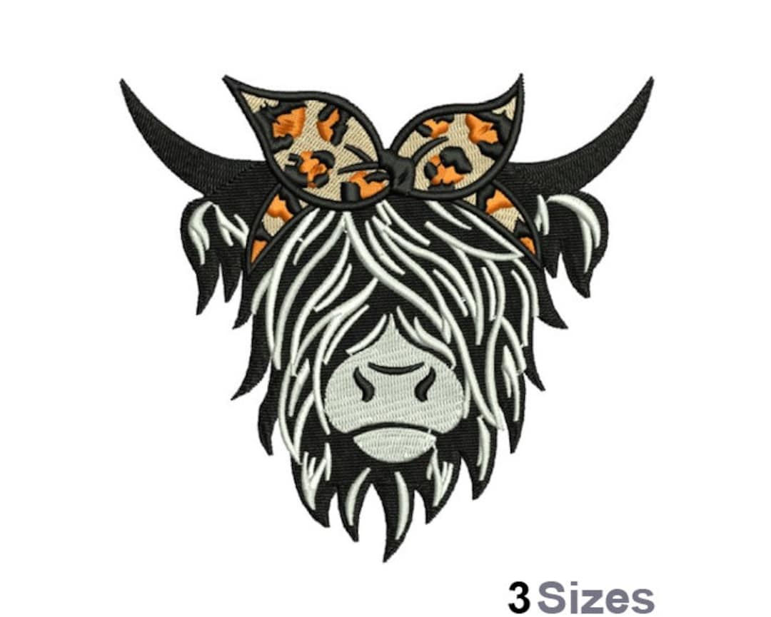 Highland Cow - Machine Embroidery Design - 3 Sizes, Scottish Cow ...