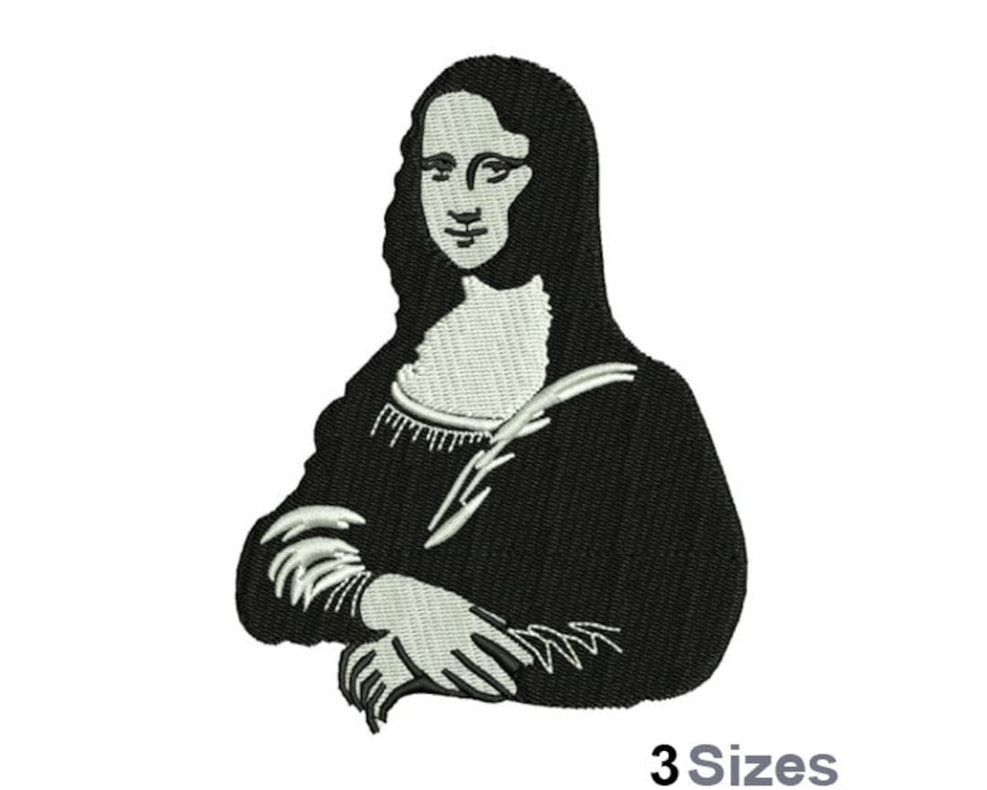 Mona Lisa - Machine Embroidery Design - 3 Sizes, Portrait Painting ...