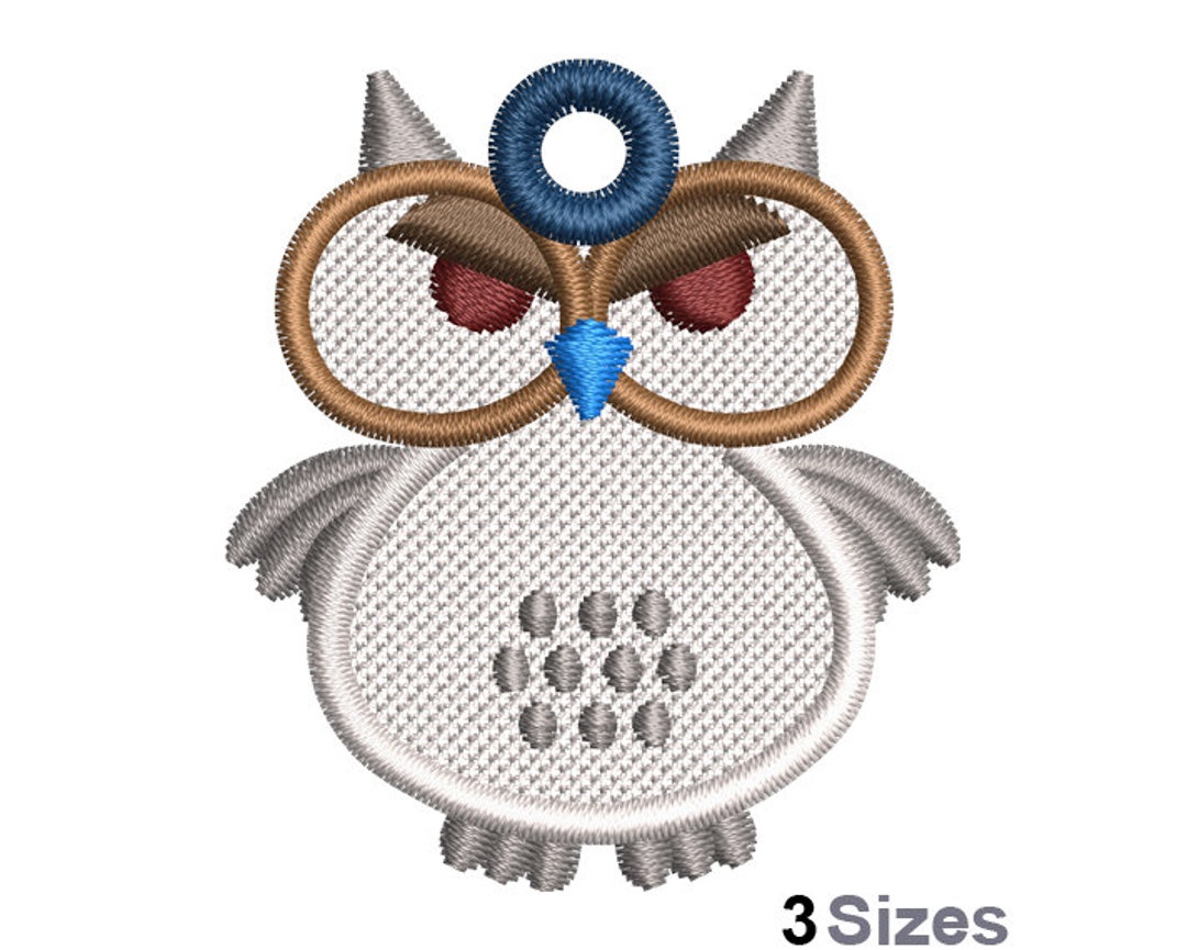 FSL Owl Machine Embroidery Design - 3 Sizes, Freestanding Lace Earring ...