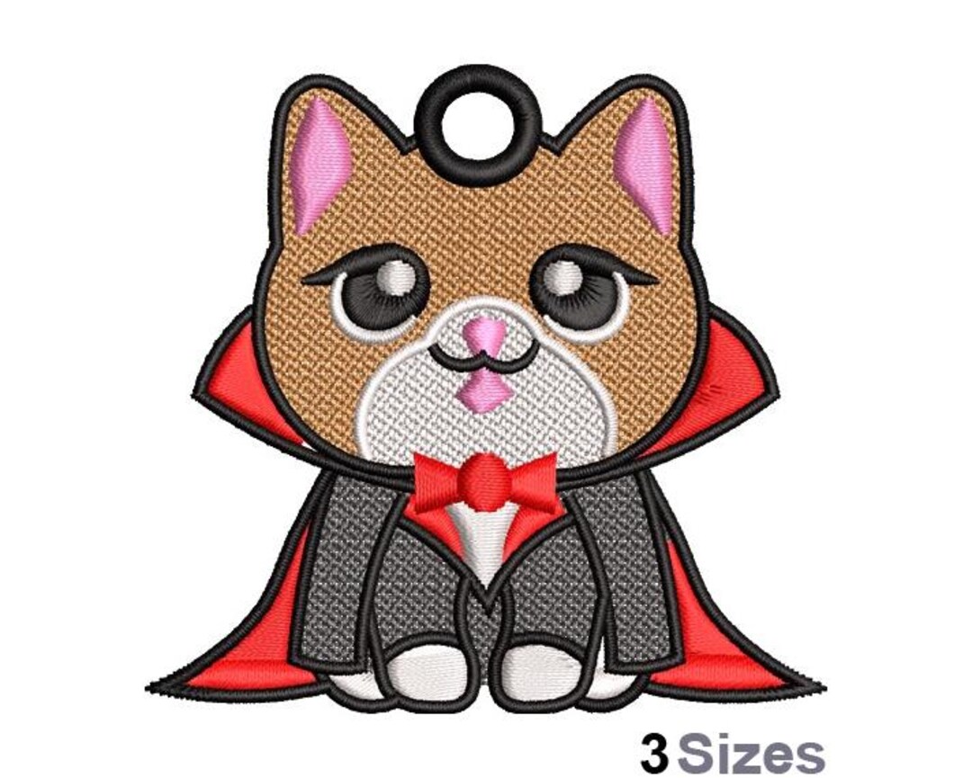 Vampire Cat Cuteness - Machine Embroidery Design - 3 Sizes ...