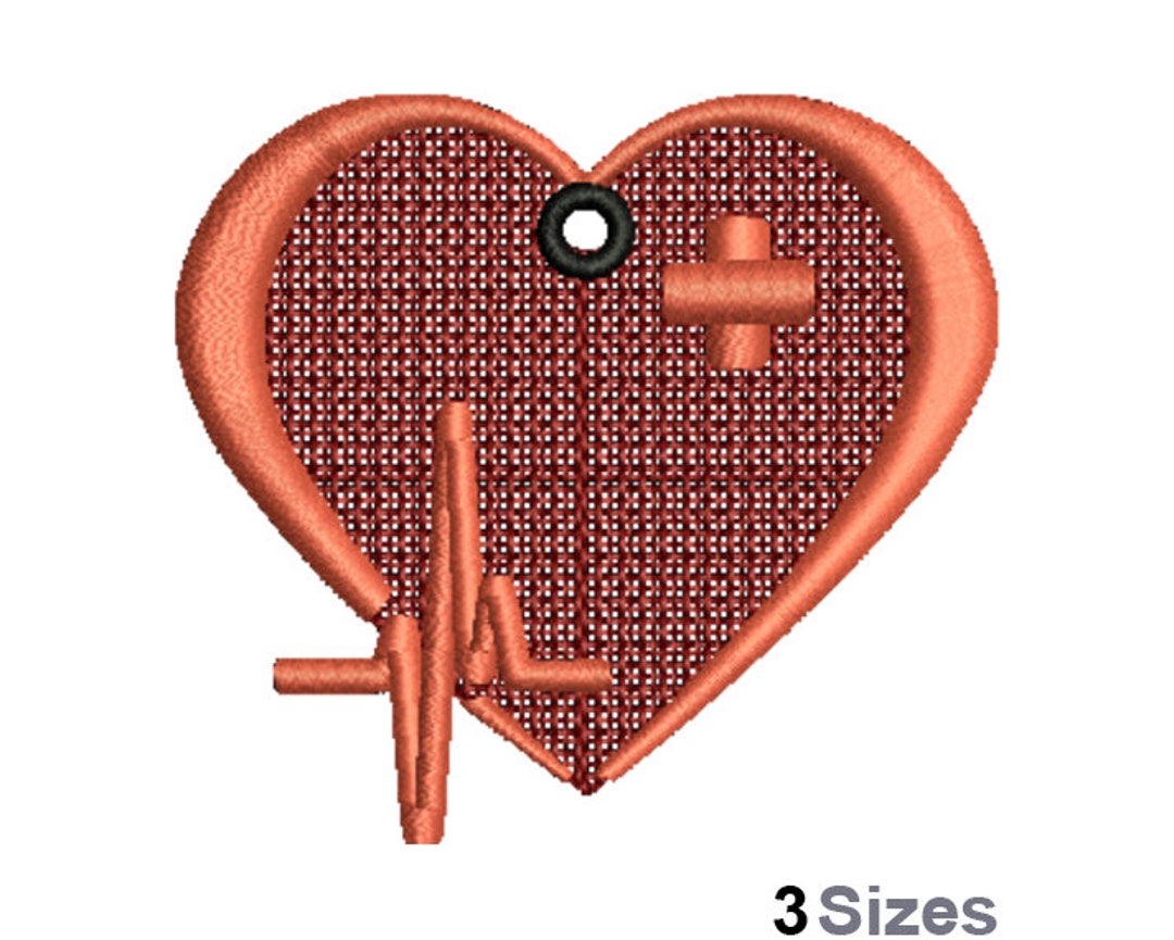 FSL Heart Beat Machine Embroidery Design 3 Sizes - Etsy