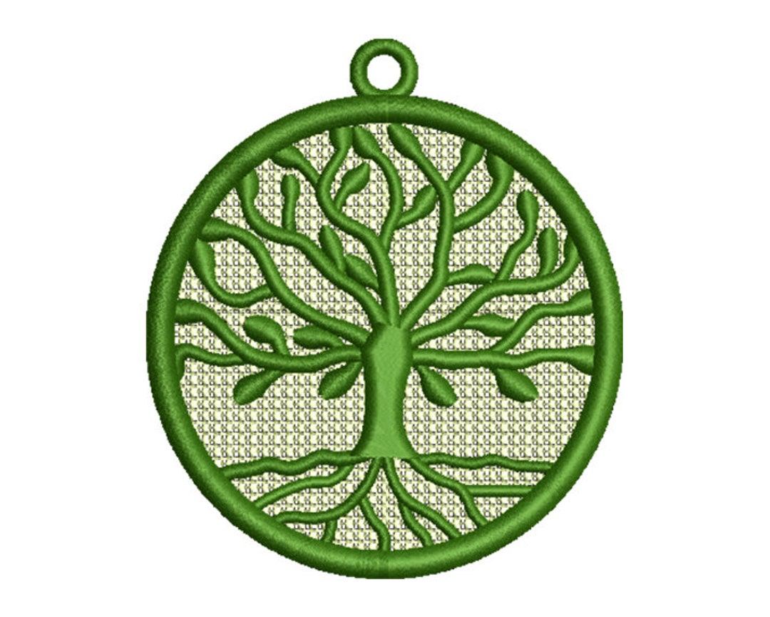 FSL Tree Charm Machine Embroidery Design - 3 Sizes, Freestanding Lace ...