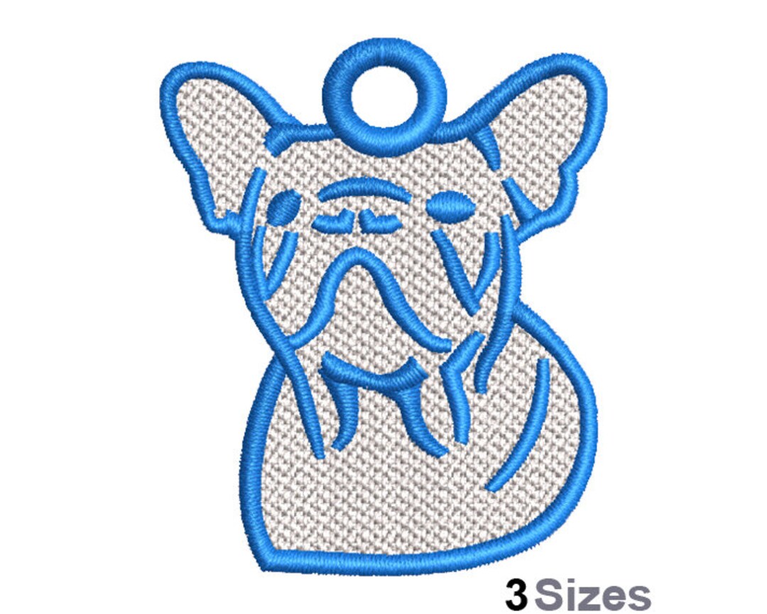 FSL Frenchie Puppy Machine Embroidery Design 3 Sizes, Freestanding Lace ...