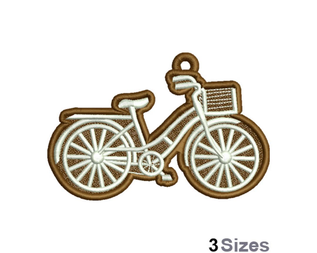 FSL Vintage Bicycle Machine Embroidery Design - 3 Sizes, Freestanding ...