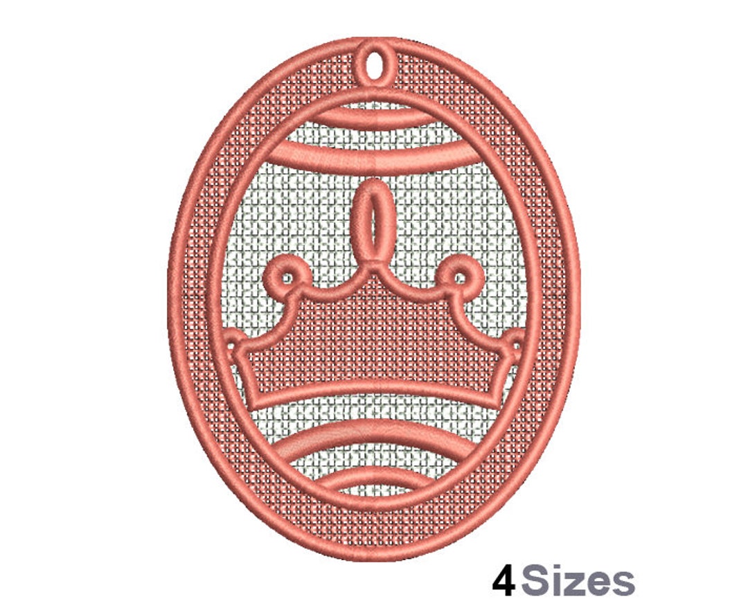 FSL Princess Crown Oval - Machine Embroidery Design - 4 Sizes ...