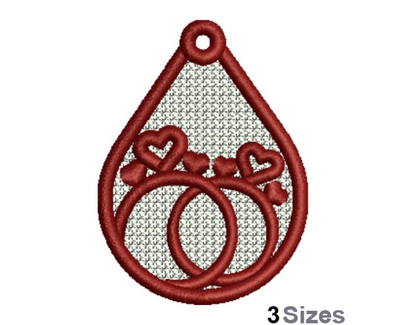 FSL Wedding Rings Machine Embroidery Design 3 Sizes - Etsy