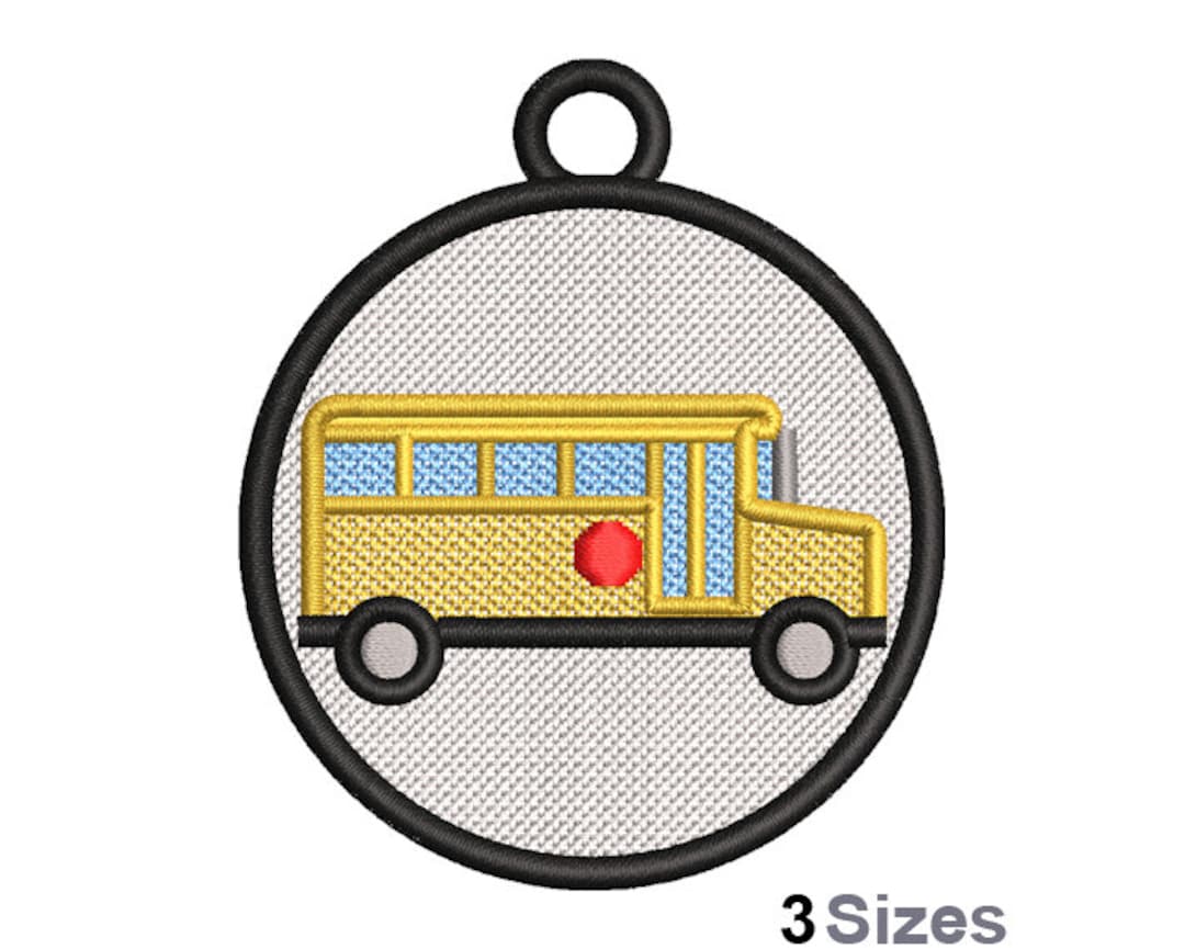 FSL School Bus Machine Embroidery Design - 3 Sizes, Freestanding Lace ...