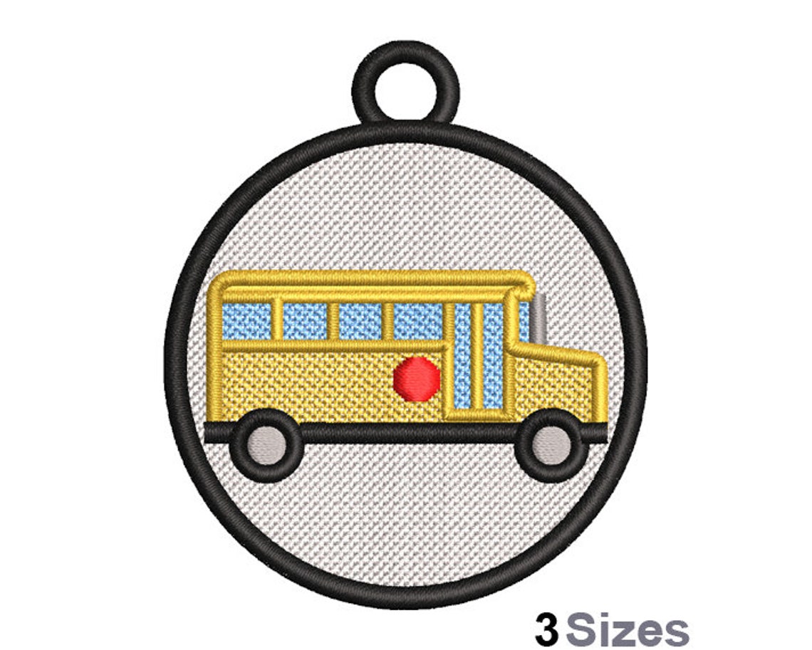 FSL School Bus Machine Embroidery Design 3 Sizes - Etsy