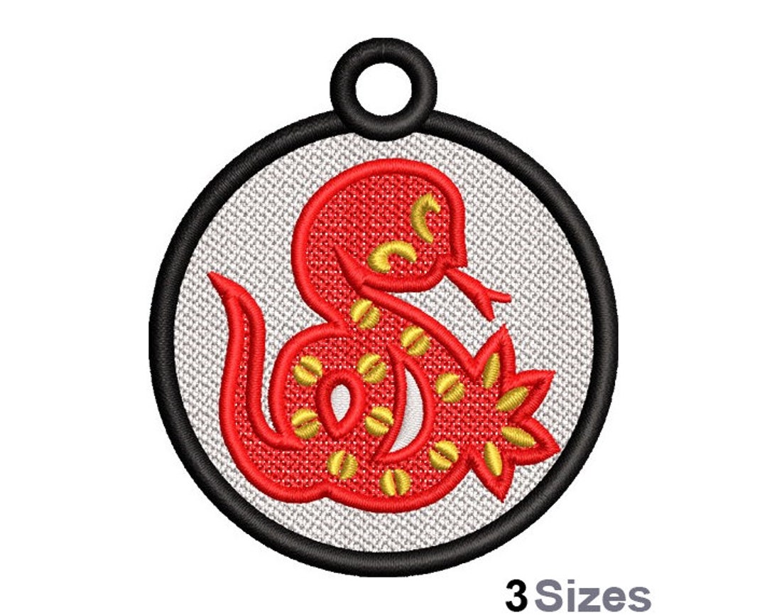 FSL Snake Zodiac Symbol Machine Embroidery Design 3 Sizes, Freestanding ...