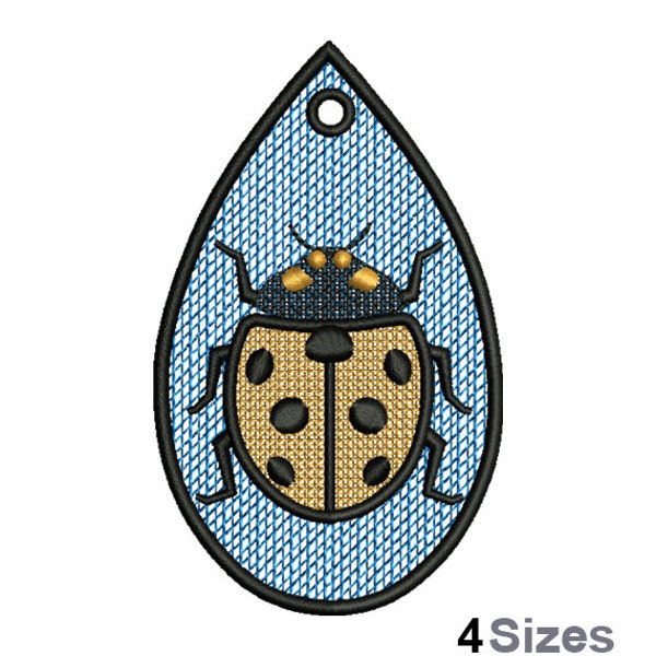 Teardrop Ladybug Embroidery - Etsy