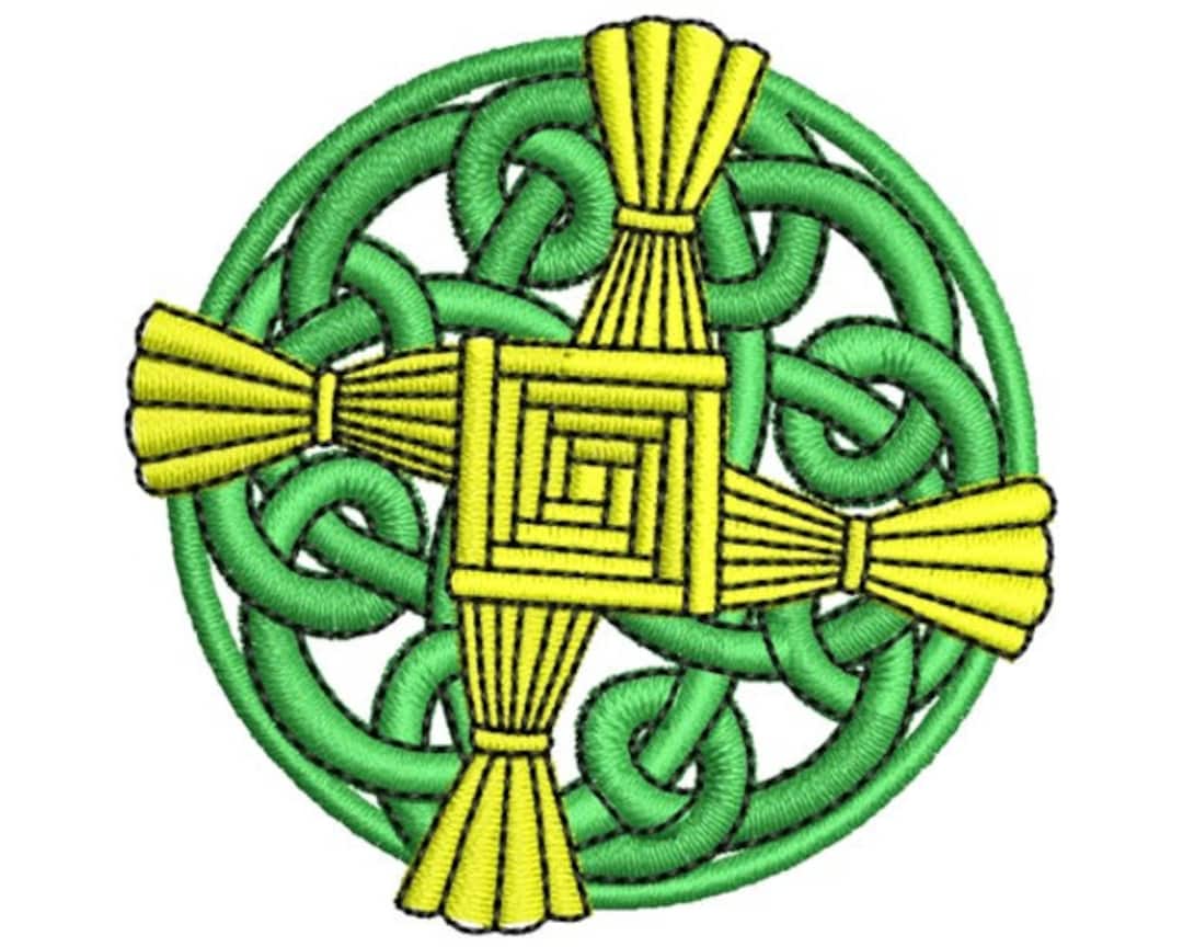 St Brigid's Cross - Machine Embroidery Design, Saint Brigid of Kildare Cross Embroidery Pattern ...