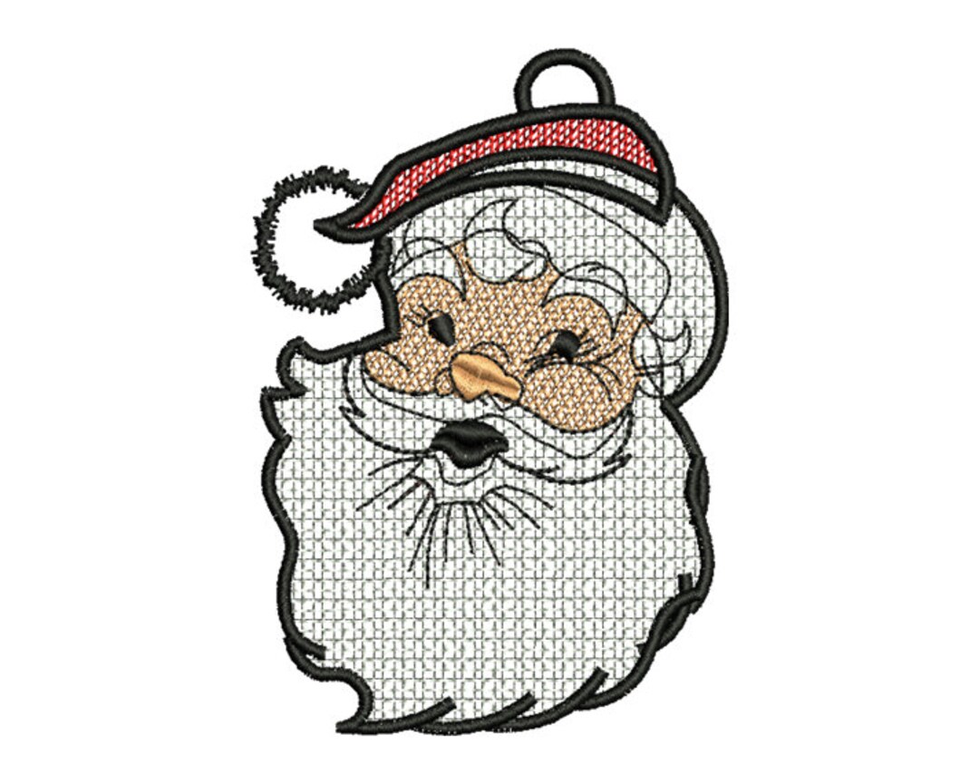 FSL Santa Claus Head Embroidery Design - 4 Sizes, Christmas ...