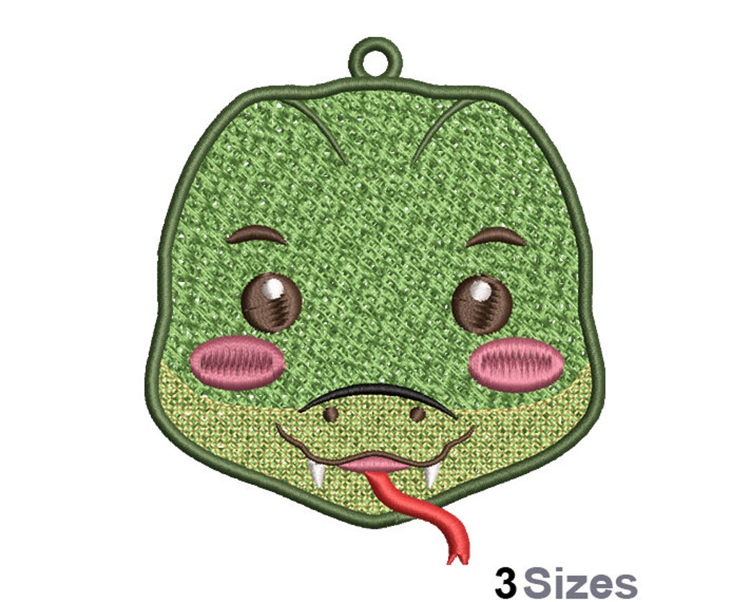 FSL Kawaii Snake Machine Embroidery Design 3 Sizes, Freestanding Lace ...