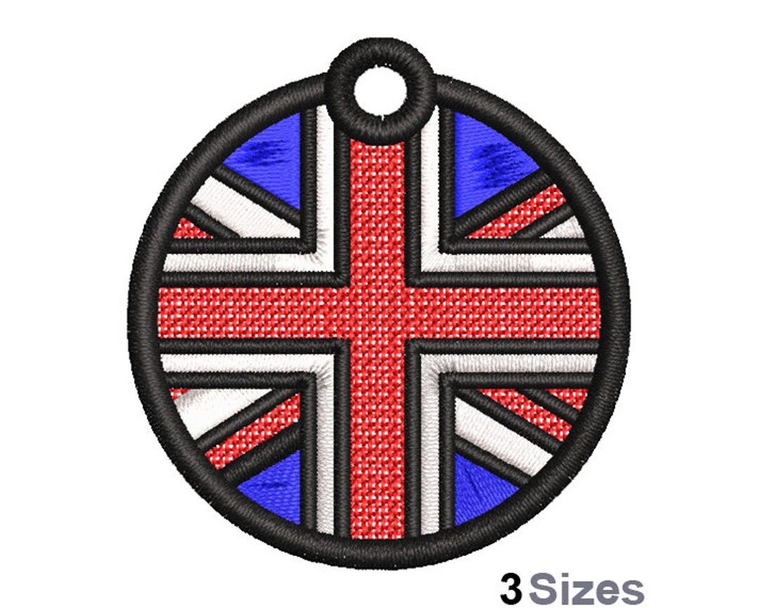 FSL British Flag Machine Embroidery Design 3 Sizes, Freestanding Lace ...