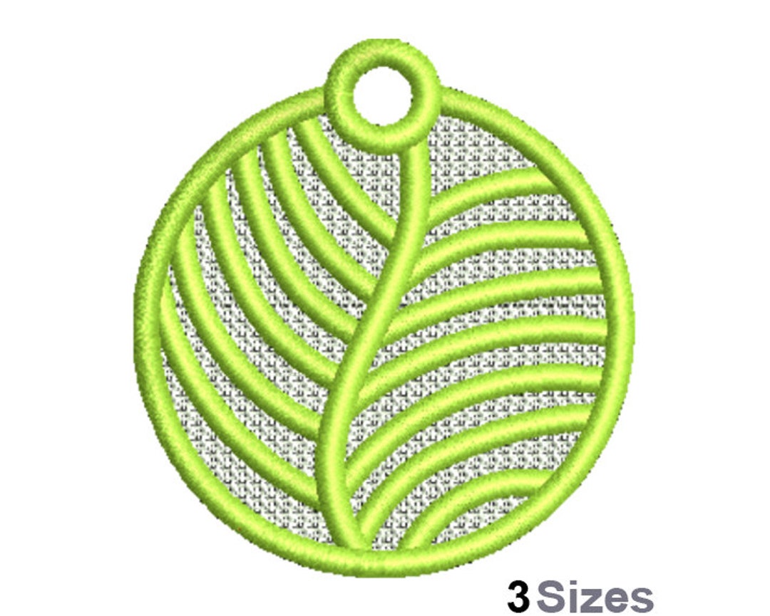 FSL Round Leaf Machine Embroidery Design 3 Sizes, Freestanding Lace ...