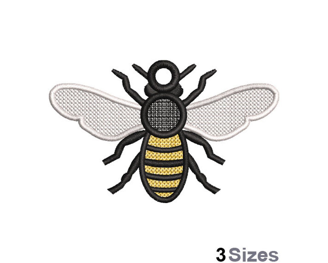 FSL Bee Machine Embroidery Design - 3 Sizes, Freestanding Lace Earring ...